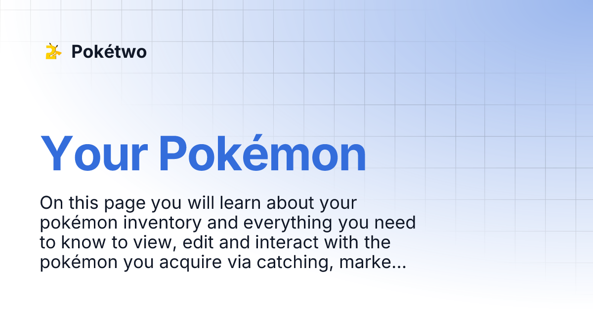 Your Pokémon | Pokétwo